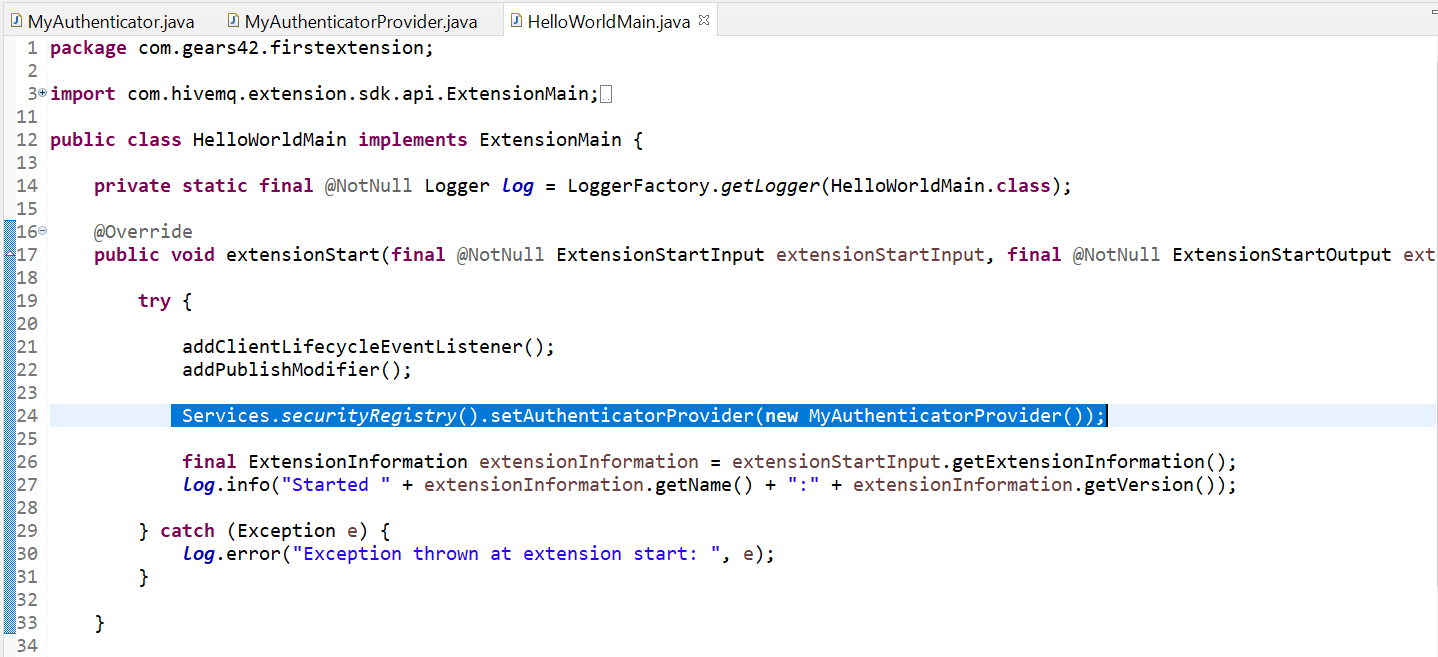 Authentication In HiveMQ Using Extension