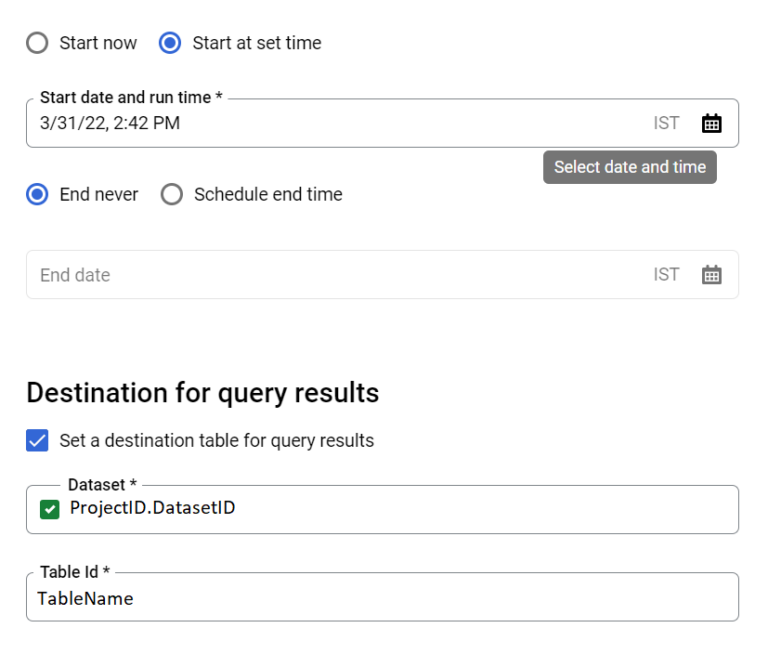 Schedule Queries in BigQuery - Tech Blogs