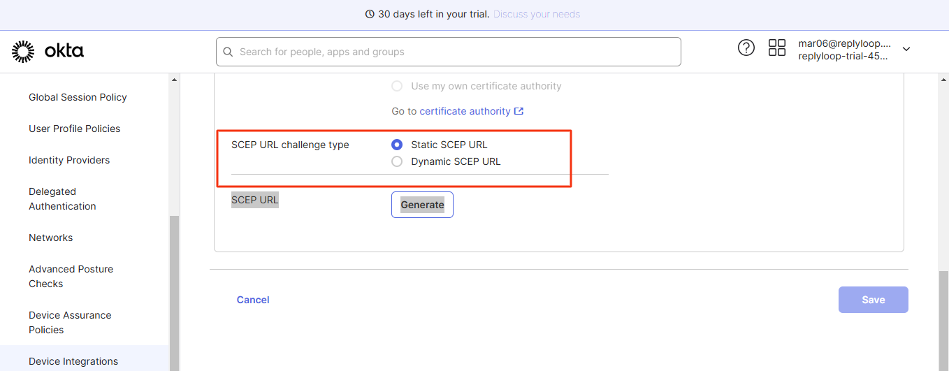 Using SCEP Certificates with Okta and SureMDM for Zero Trust Security ...
